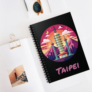TAIPEI TAIWAN City Skyline Travel Diary 6 X 8 Inches Spiral Notebook ...