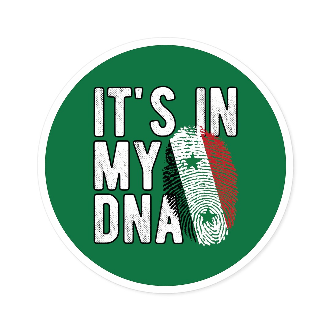 SYRIA DNA Syrian Heritage Ancestry Round Water Resistant Vinyl Sticker ...