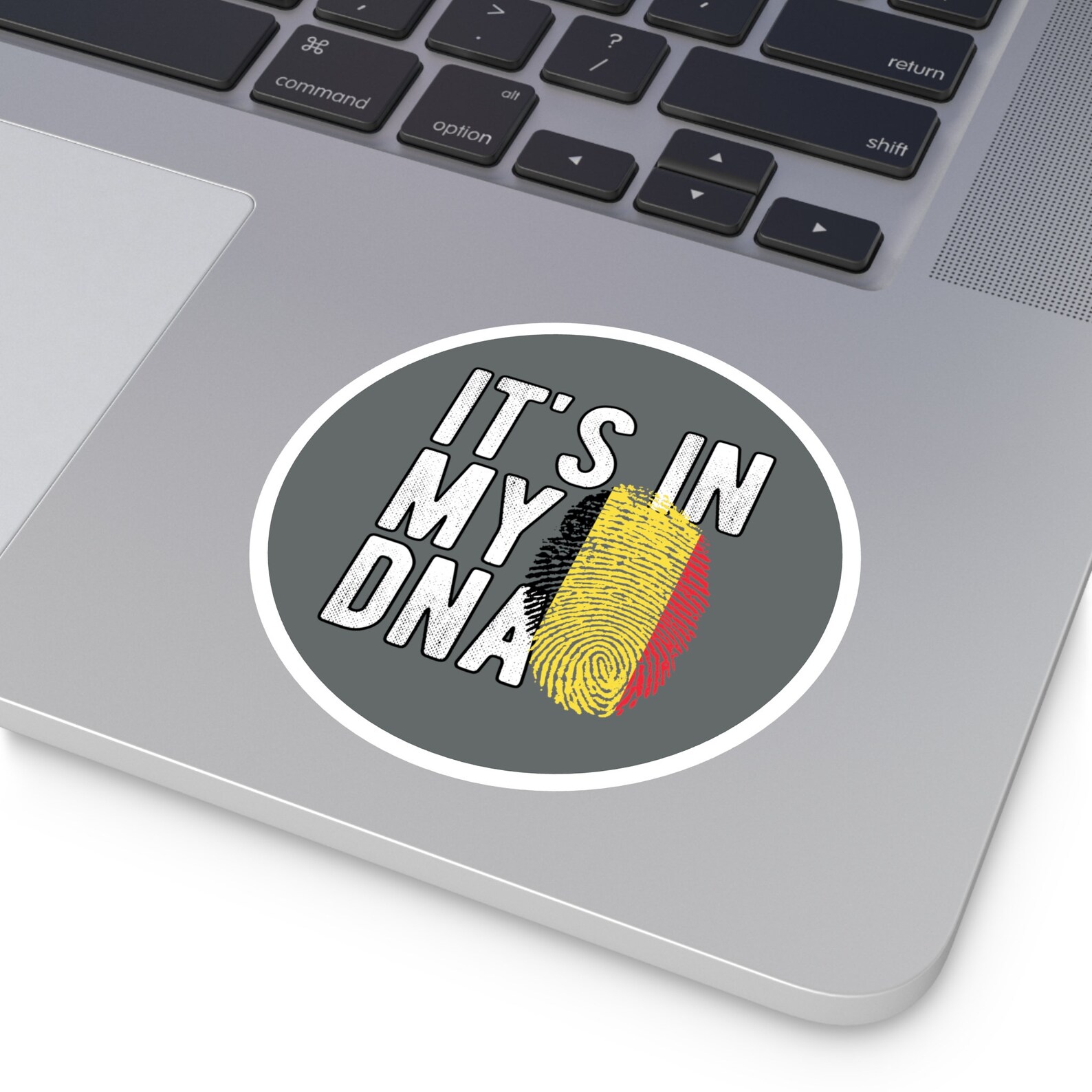 BELGIUM DNA Flag Belgian Heritage Ancestry Round Water Resistant Vinyl ...