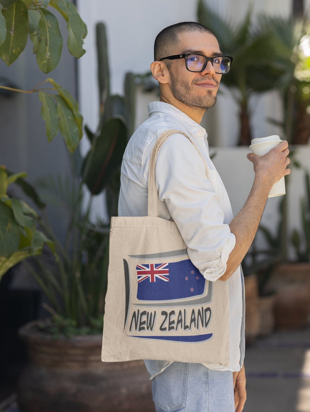 NEW ZEALAND Flag Cotton Canvas 15 X 16 Inch Tote Bag Kiwi Country Pride ...