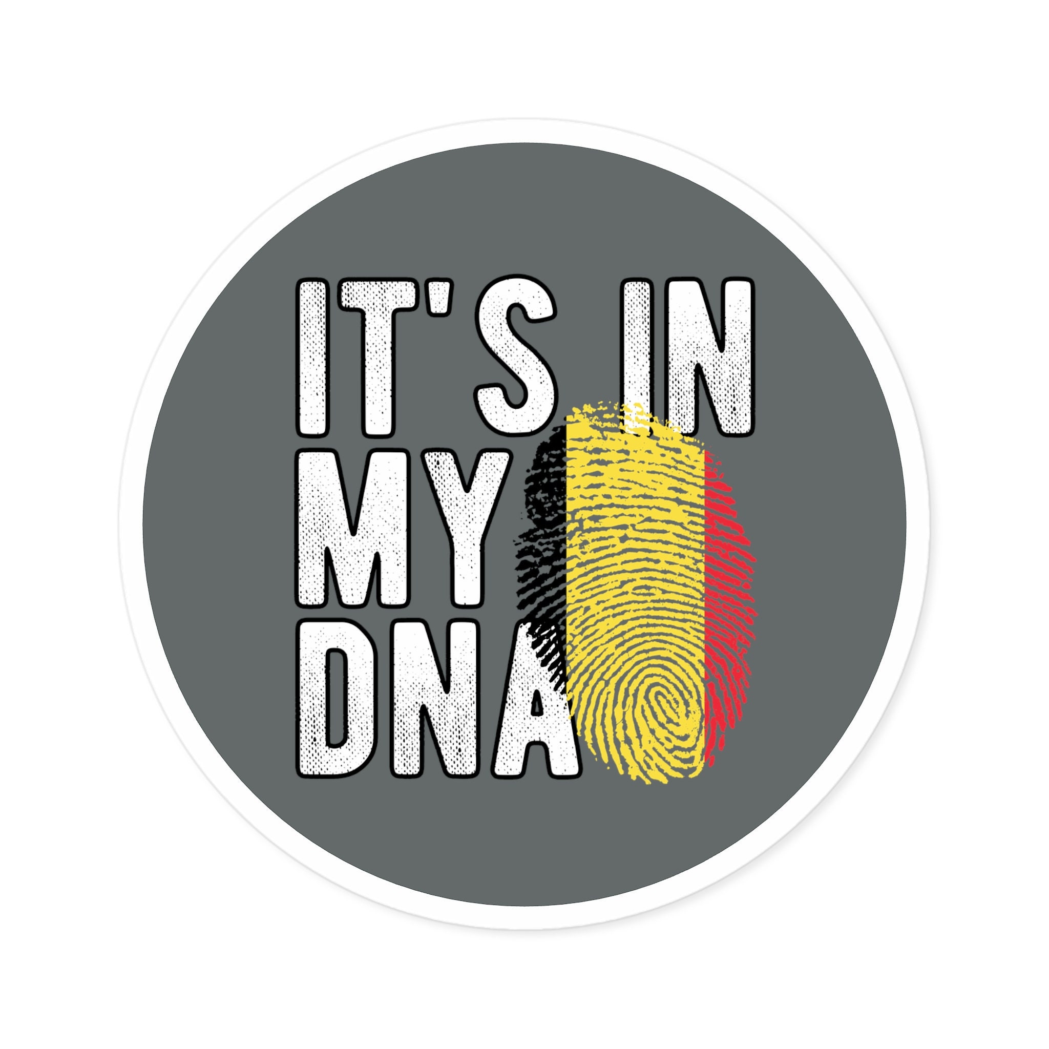 BELGIUM DNA Flag Belgian Heritage Ancestry Round Water Resistant Vinyl ...