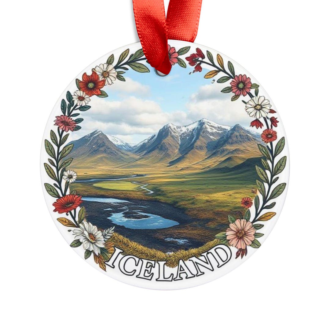 Iceland Landscape - Round Acrylic Ornament - Personalized Gift ...
