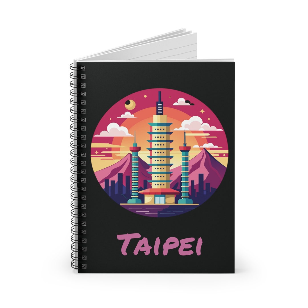 TAIPEI TAIWAN City Skyline Travel Diary 6 X 8 Inches Spiral Notebook ...