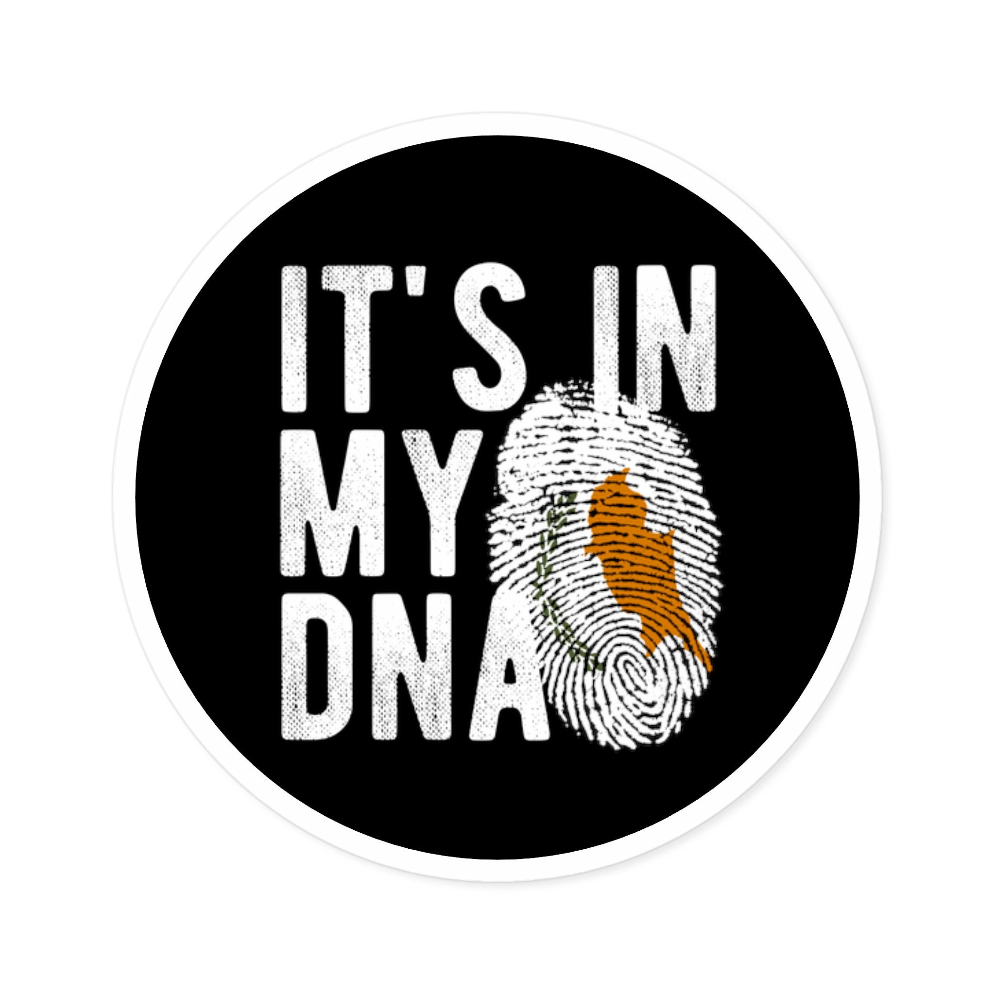 CYPRUS DNA Cypriot Flag Heritage Ancestry Round Water Resistant Vinyl ...