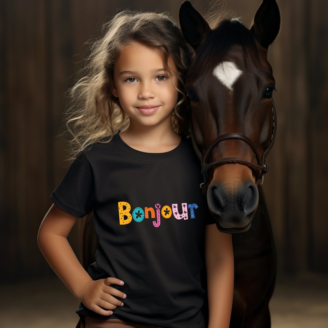 BONJOUR French Word Hello Greeting Kids Heavy Cotton™ Tee Unisex ...