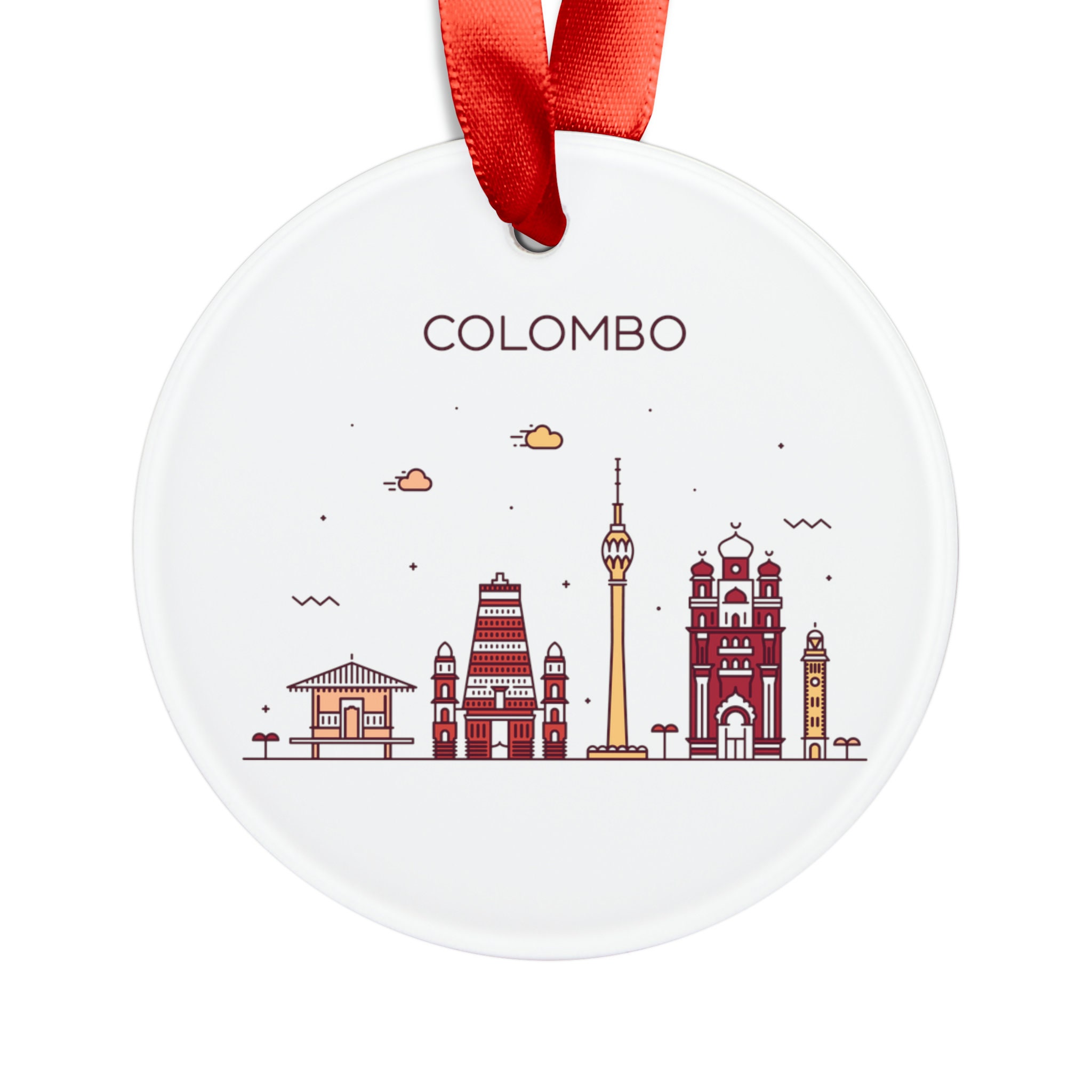 COLOMBO SRI LANKA City Skyline Illustration, Sri Lankan Travel Round ...