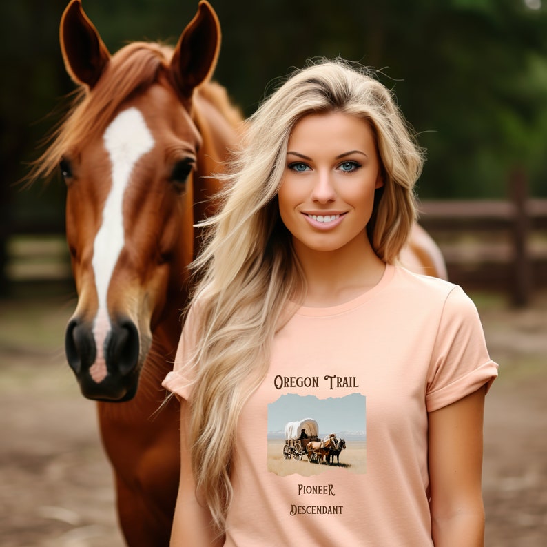 OREGON TRAIL PIONEER Descendant Unisex Jersey Short Sleeve Graphic Tee ...