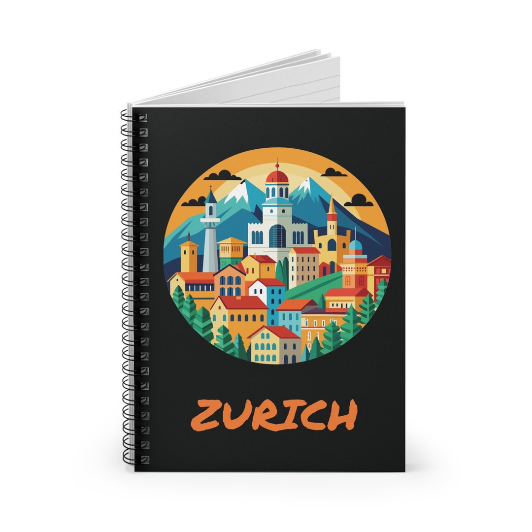 ZURICH SWITZERLAND City Skyline Travel Diary 6 X 8 Inches Spiral ...