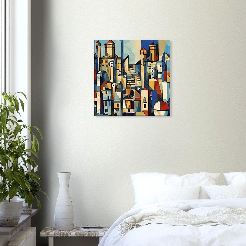 BELGRADE SERBIA City View Cubism Inspired Serbian Square Canvas Art ...