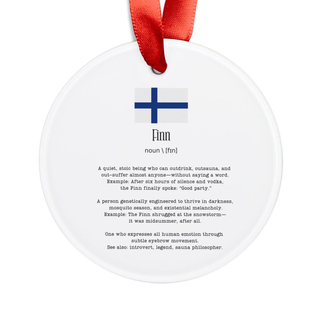 Finn Definition - Round Acrylic Ornament - Finland Flag - Cultural ...