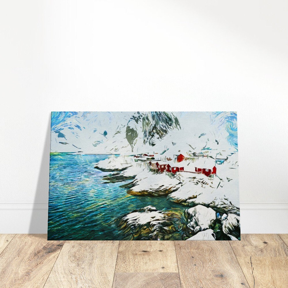 LOFOTEN ISLANDS NORWAY Snowy Winter Landscape View Art 0.75" Slim ...