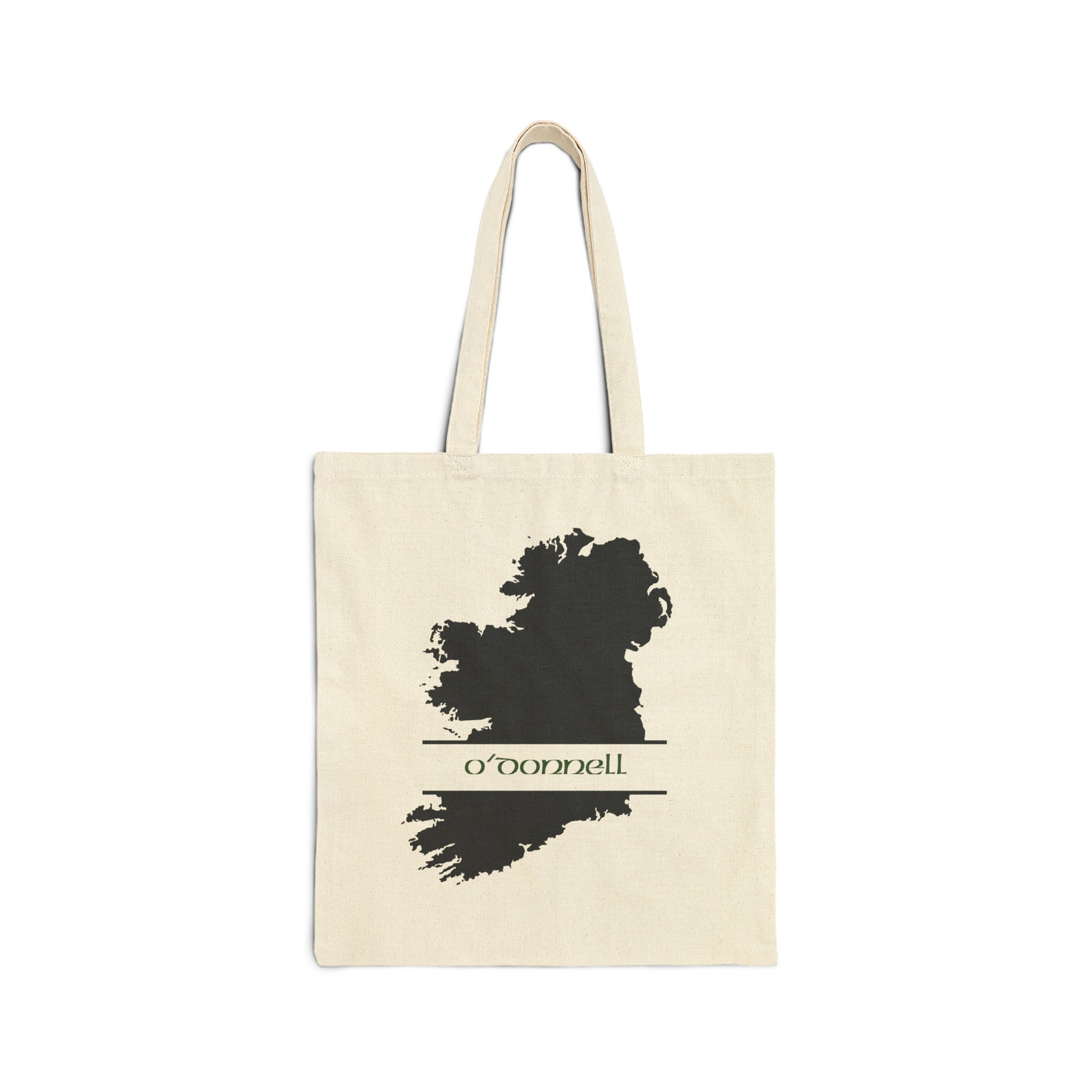 PERSONALIZED Irish Name Ireland Map Cotton Canvas 15 X 16 Inch Tote Bag ...
