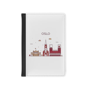 Oslo Norway Skyline Minimalist PASSPORT WALLET Faux Leather RFID ...