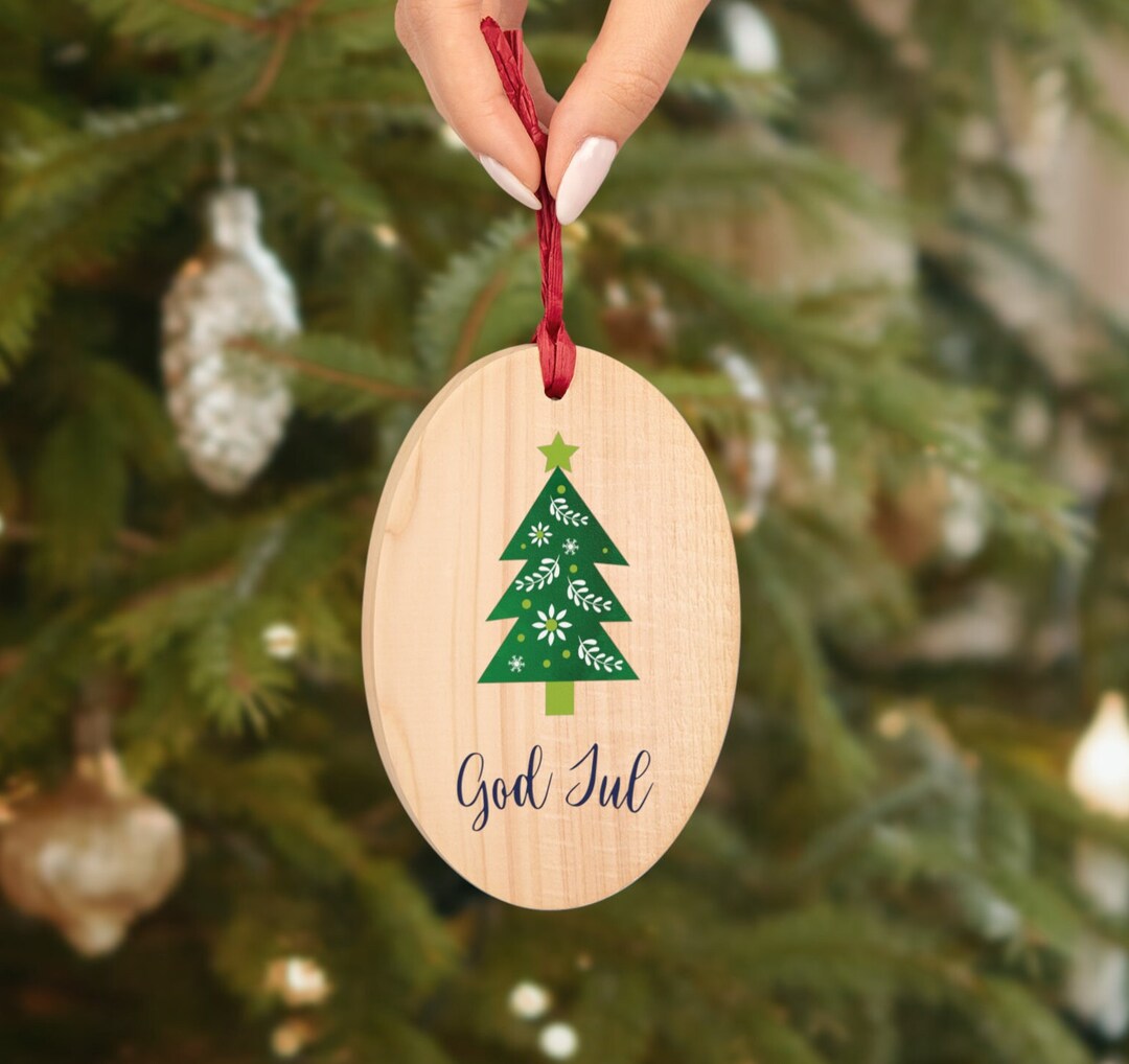 GOD JUL Nordic Christmas Tree Graphic Norway Scandinavia Design Sweden ...