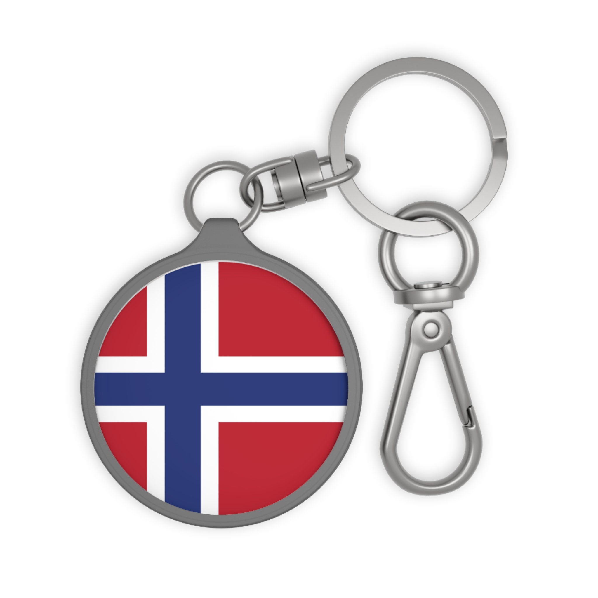 NORWAY Flag Norwegian Heritage Ancestry Round Acrylic Metal Keyring Tag ...