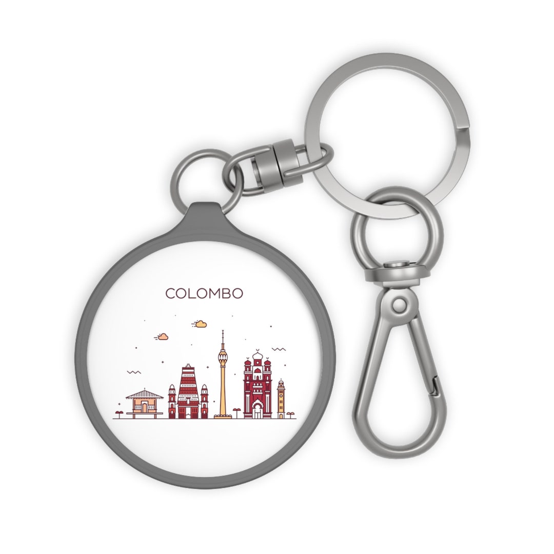 COLOMBO SRI LANKA City Skyline Travel Round Acrylic Metal Keyring ...