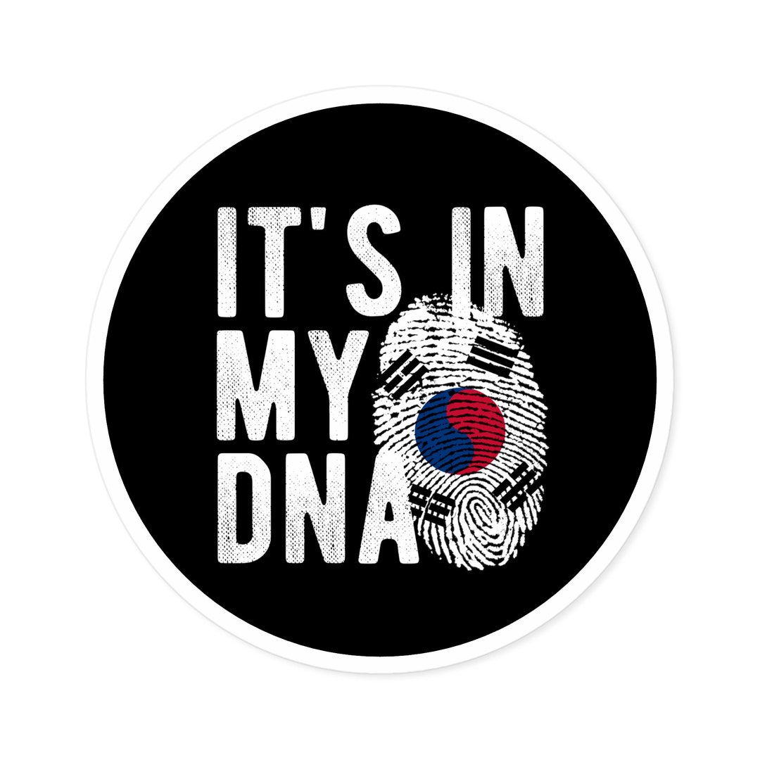 SOUTH KOREA DNA Korean Heritage Ancestry Round Water Resistant Vinyl Sticker Indoor Outdoor Car ...