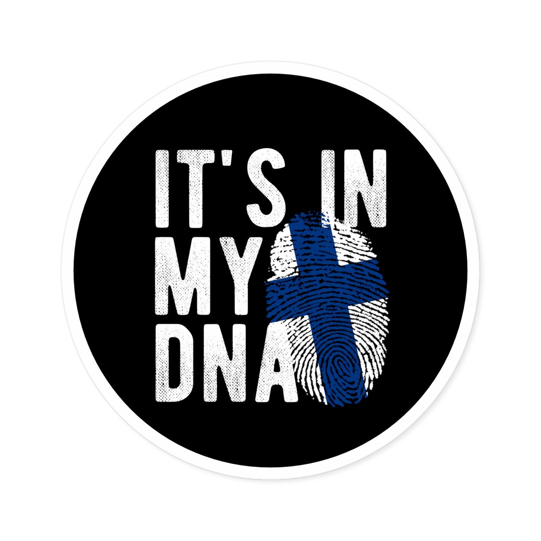 FINLAND DNA Finnish Flag Heritage Ancestry Round Water Resistant Vinyl ...