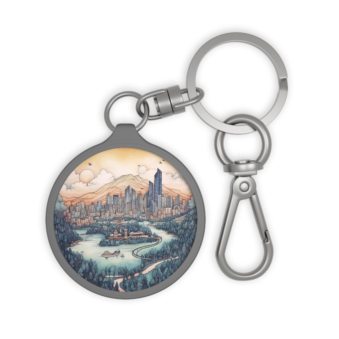 SEOUL SOUTH KOREA City Skyline Korean Travel Round Acrylic Metal ...