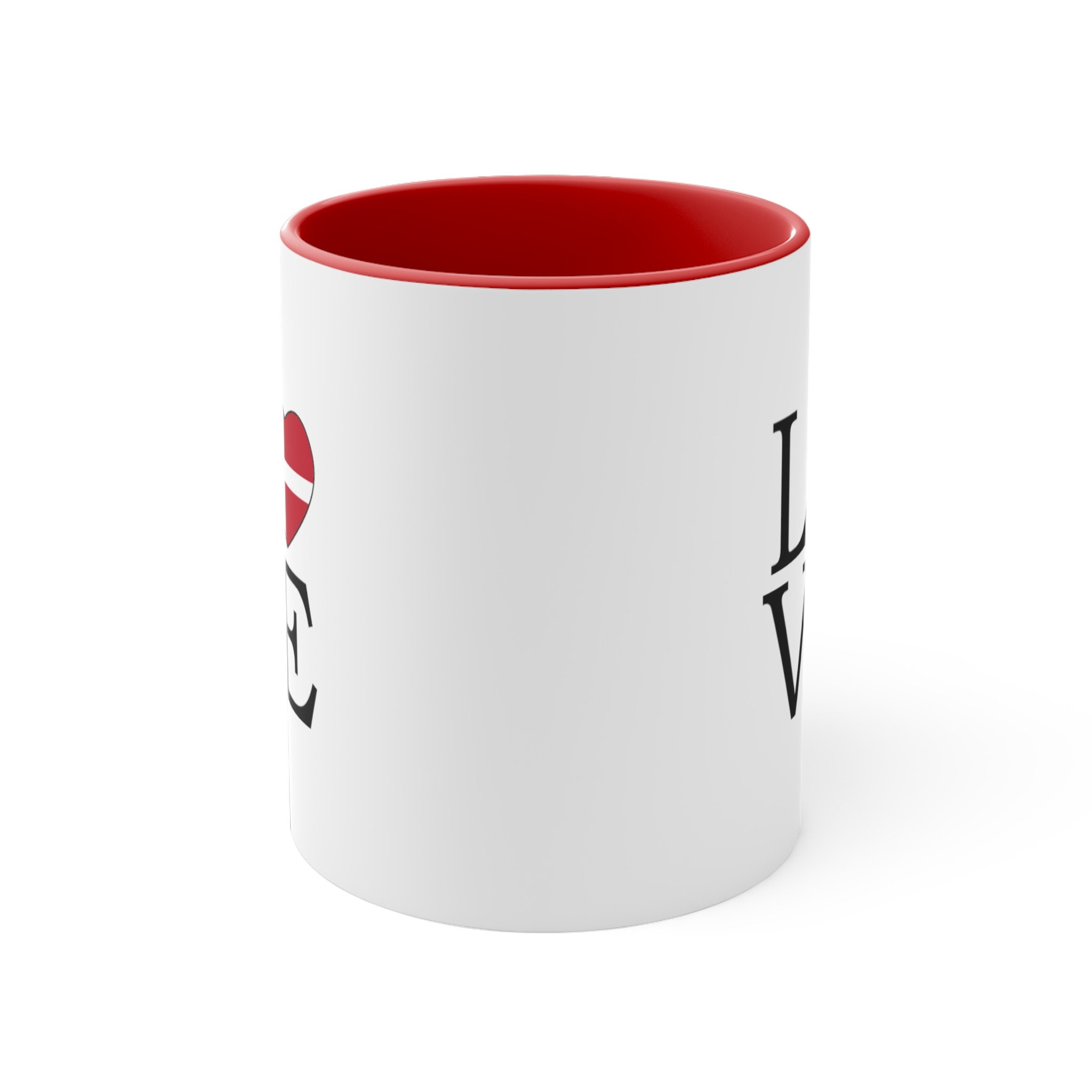 Danish Love Denmark Heart Red White Flag Colors Accent Coffee Mug 11oz ...