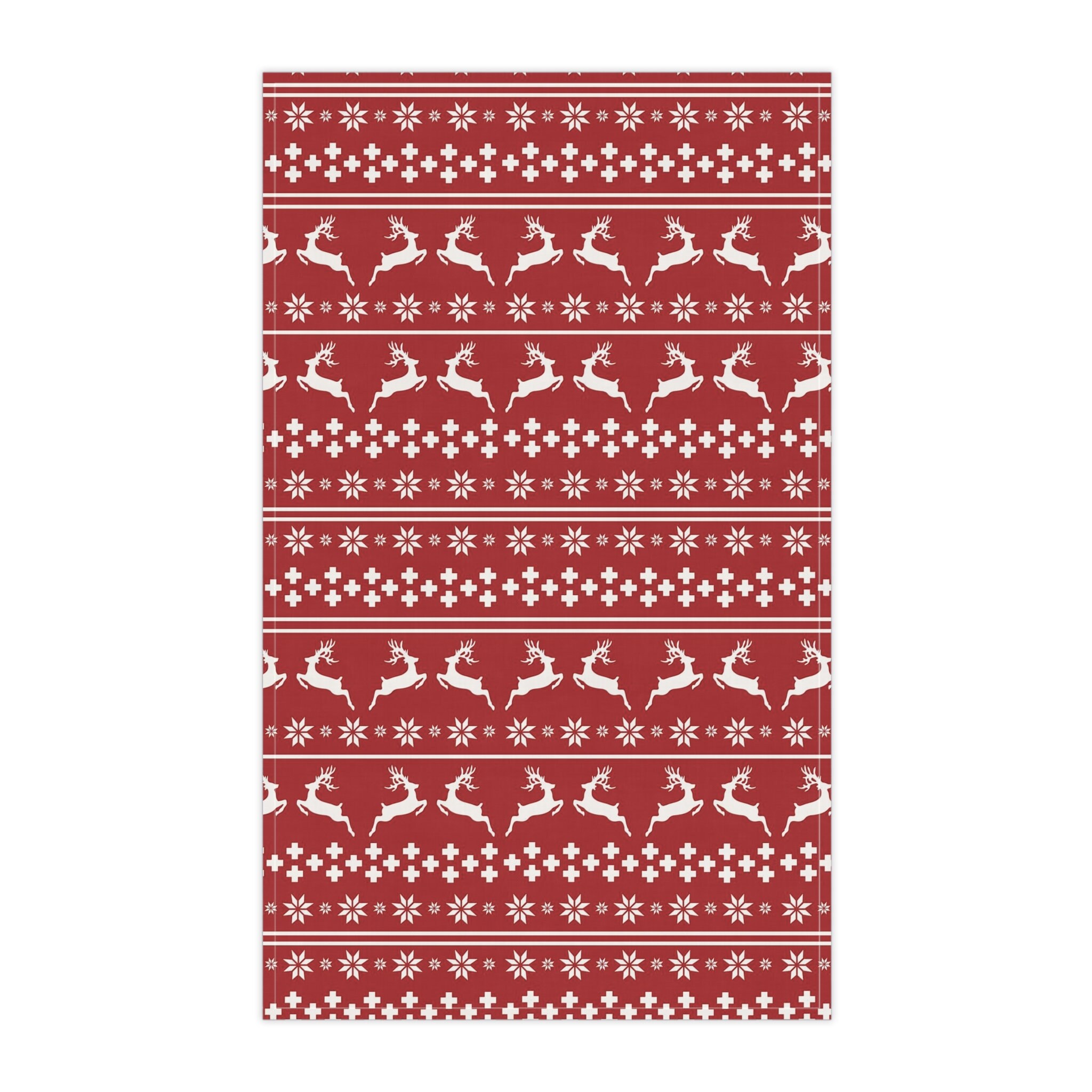 Red White Scandinavian Reindeer Winter Christmas Pattern Nordic Design ...