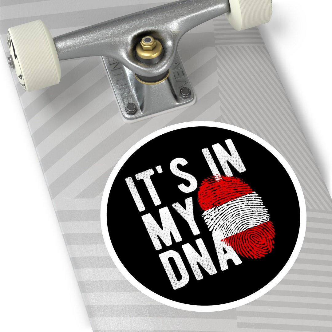 AUSTRIA DNA Flag Austrian Heritage Ancestry Round Water Resistant Vinyl ...