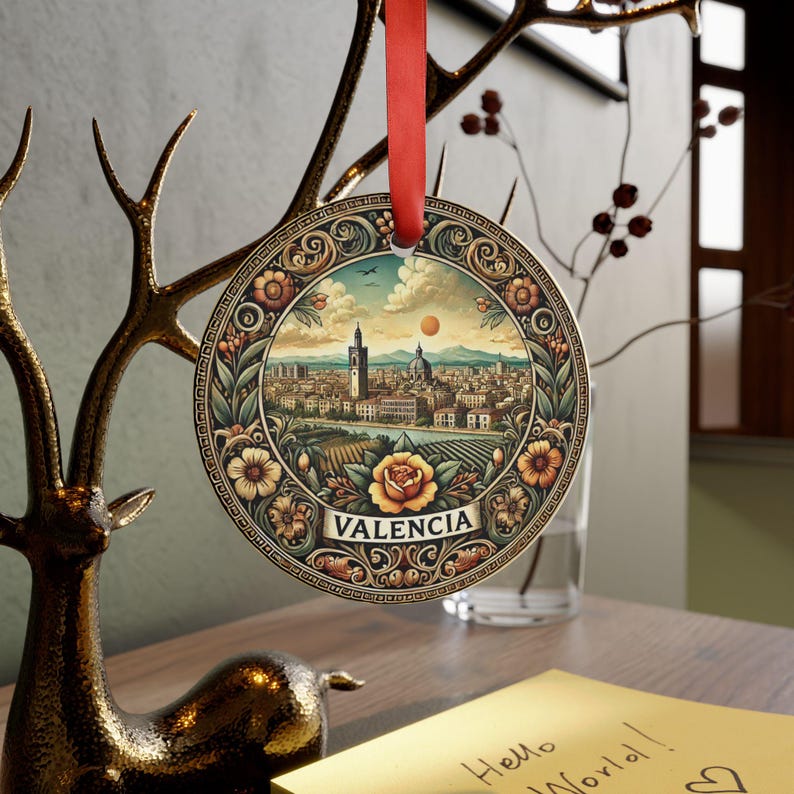 Valencia Spain Landscape, Spanish Travel Round Acrylic Ornament ...