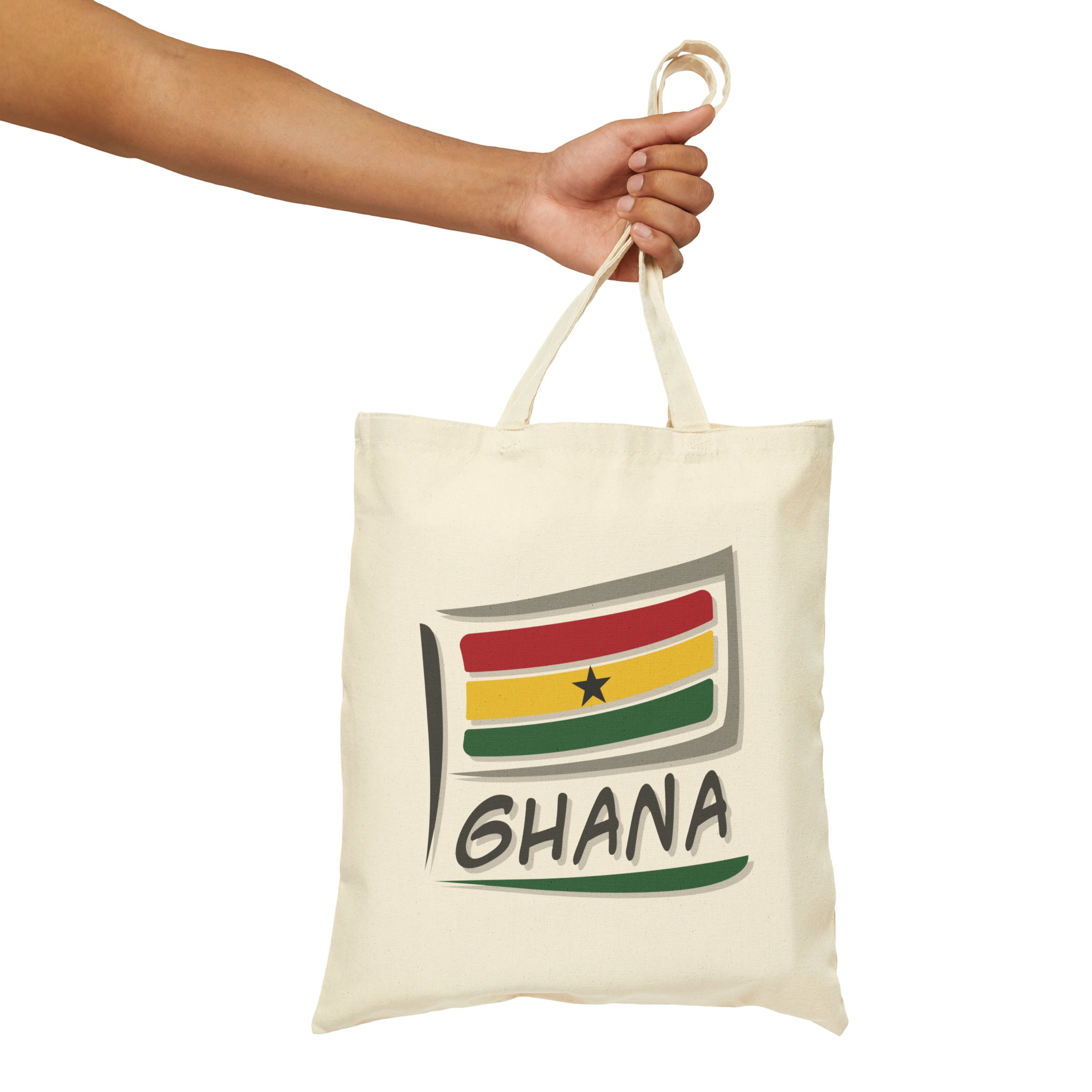 GHANA Flag Cotton Canvas 15 X 16 Inch Tote Bag Ghanaian Black History ...