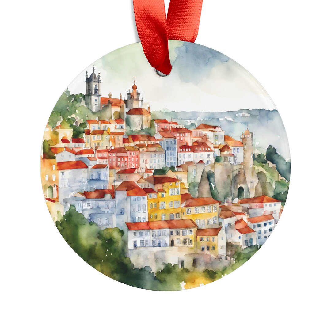SINTRA PORTUGAL City View, Portuguese Travel Acrylic Ornament ...