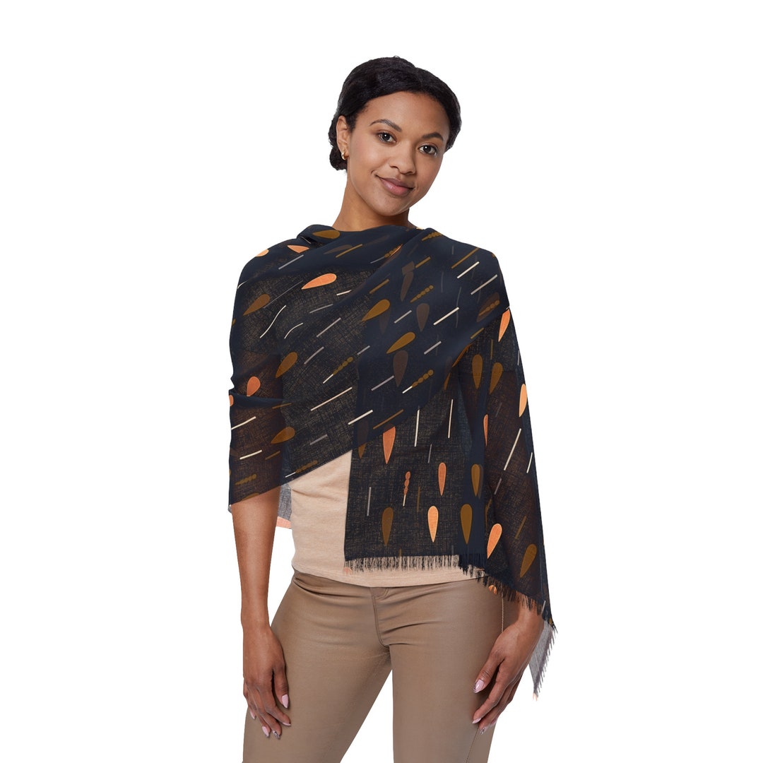 Retro Raindrop Pattern 27 X 73 Inch Long Light Scarf Boho Women's ...