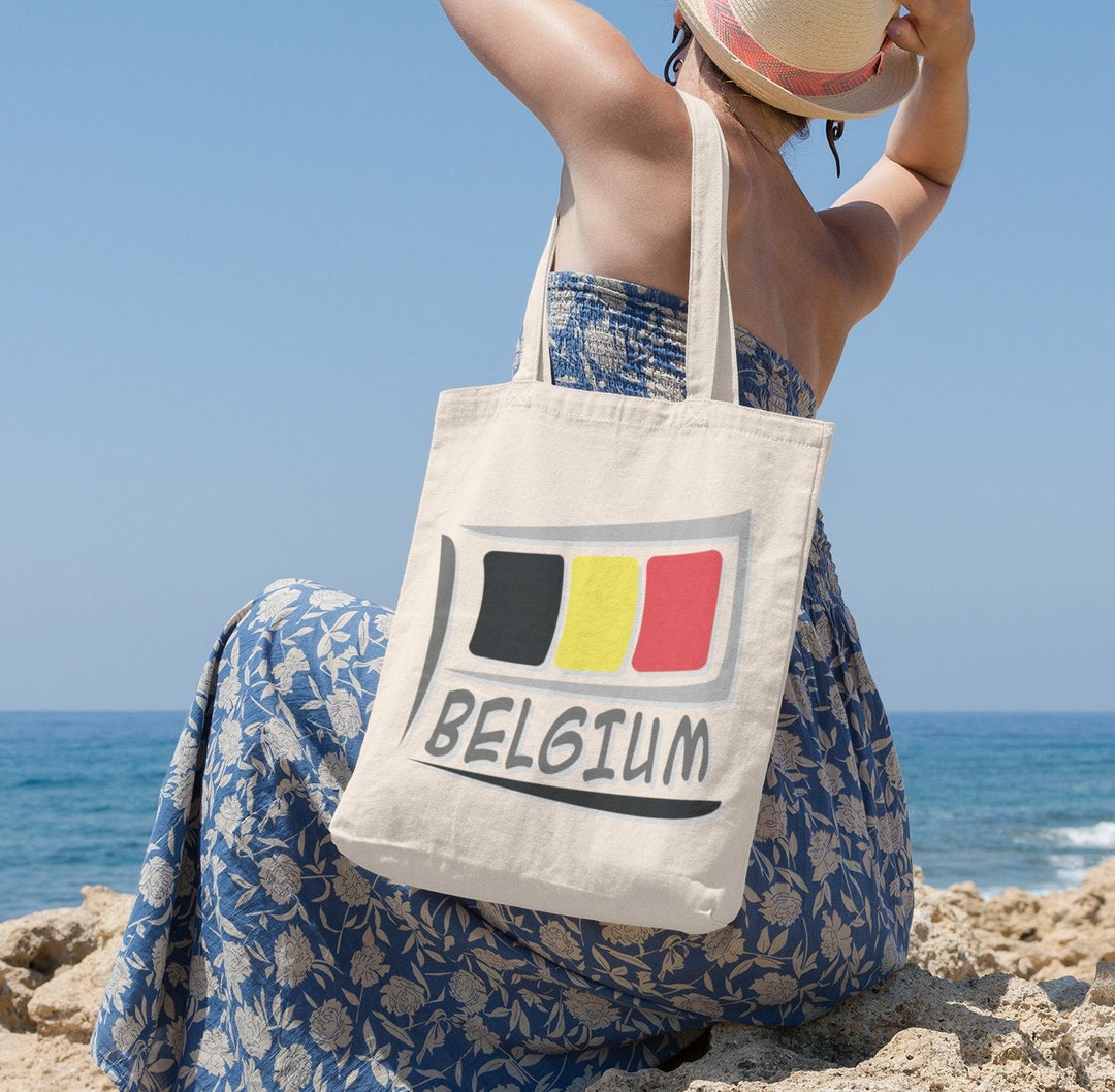 BELGIUM Flag Cotton Canvas 15 X 16 Inch Tote Bag Belgian Country Pride ...