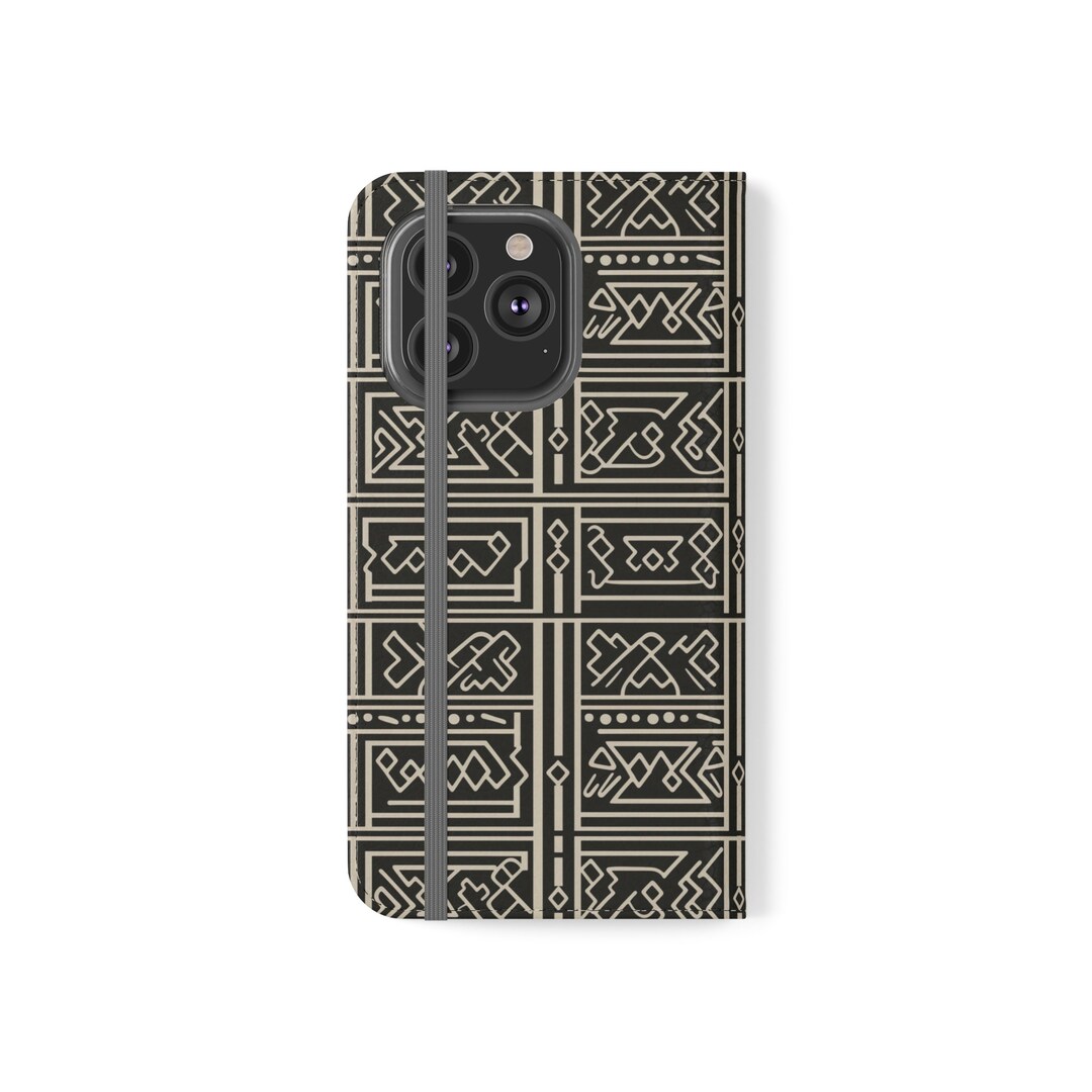 AFRICAN Tribal Pattern Africa Vegan Faux Leather Cell Phone Folio Flip ...