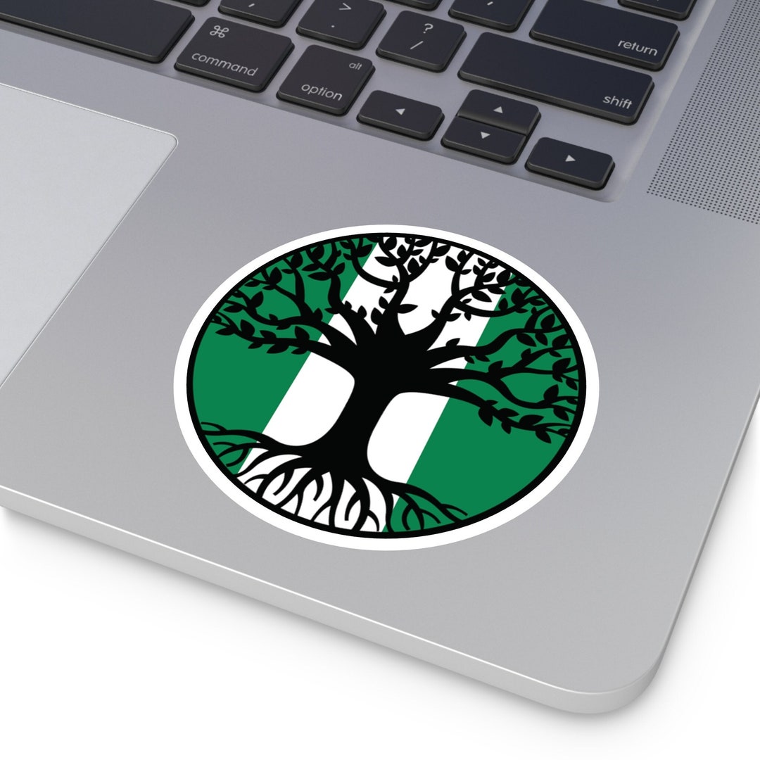 NIGERIA Roots Family Tree Nigerian Heritage Round Water Resistant Vinyl ...