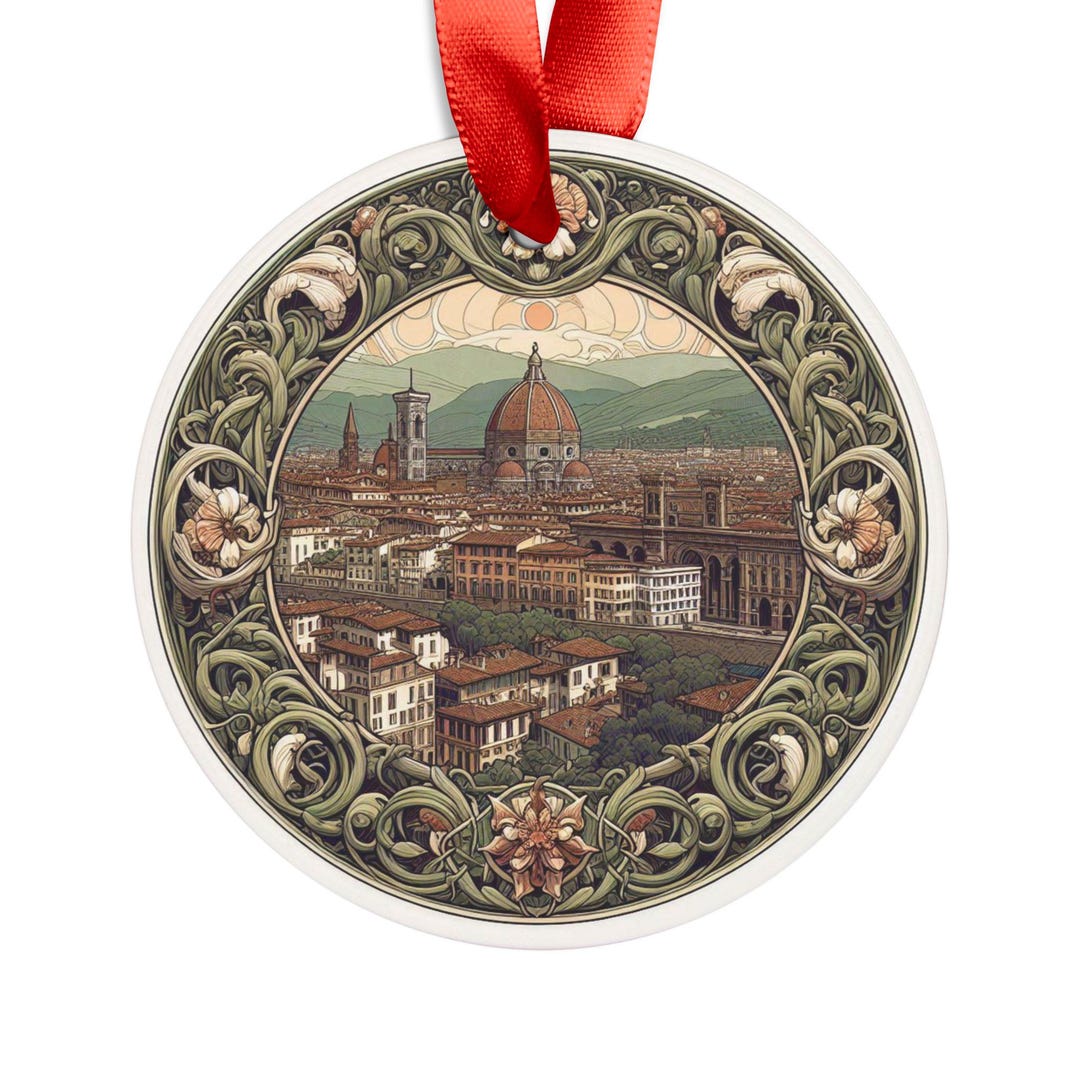 FLORENCE ITALY Skyline, Firenze Italia, Round Acrylic Ornament, WA ...