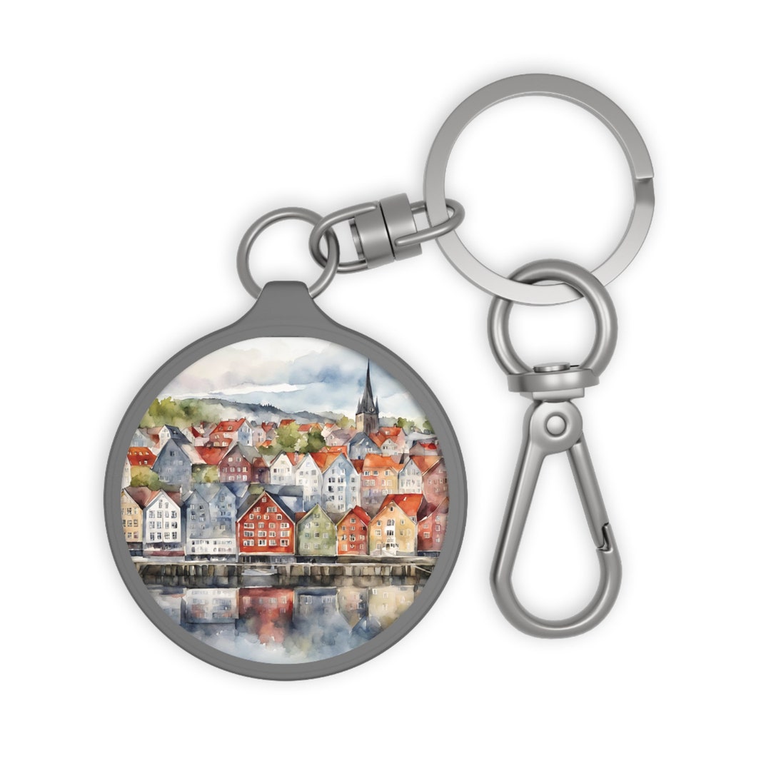 TRONDHEIM NORWAY City Skyline Norwegian Travel Round Acrylic Metal ...