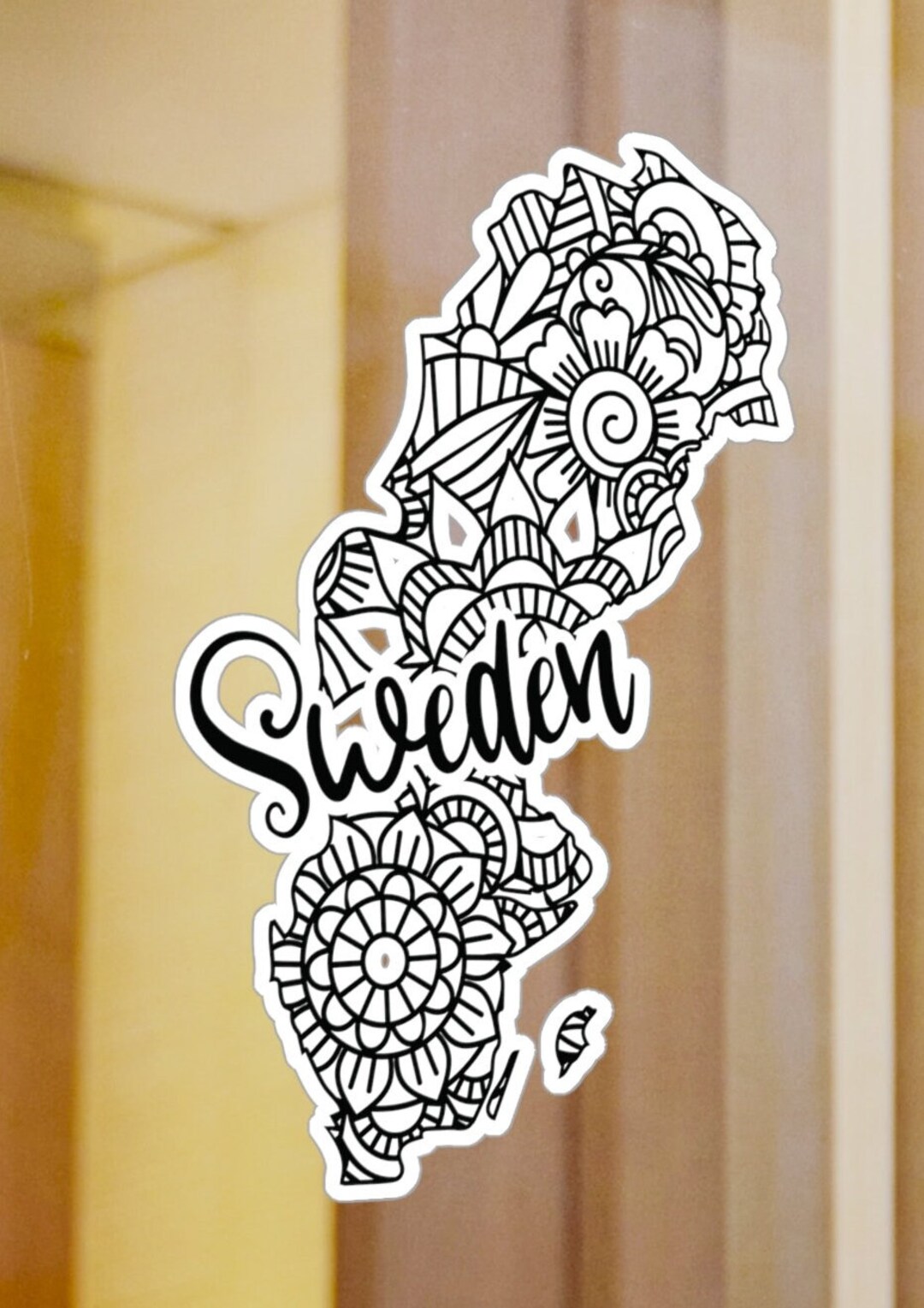 SWEDEN Country Boho Mandala Pattern Kiss-cut Vinyl Decals Indoor ...