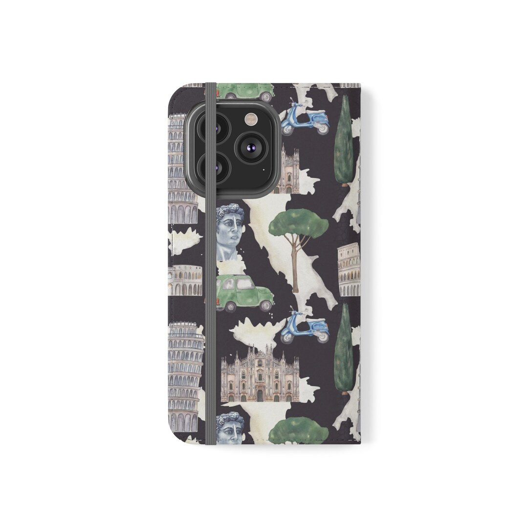 ITALY Travel Italian Motifs Vegan Faux Leather Cell Phone Folio Flip ...