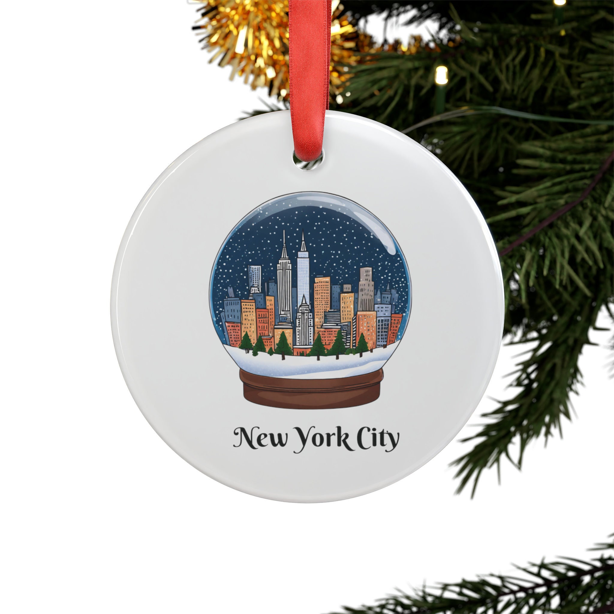 NYC New York City View Skyline in Snow Globe Travel Round Acrylic ...