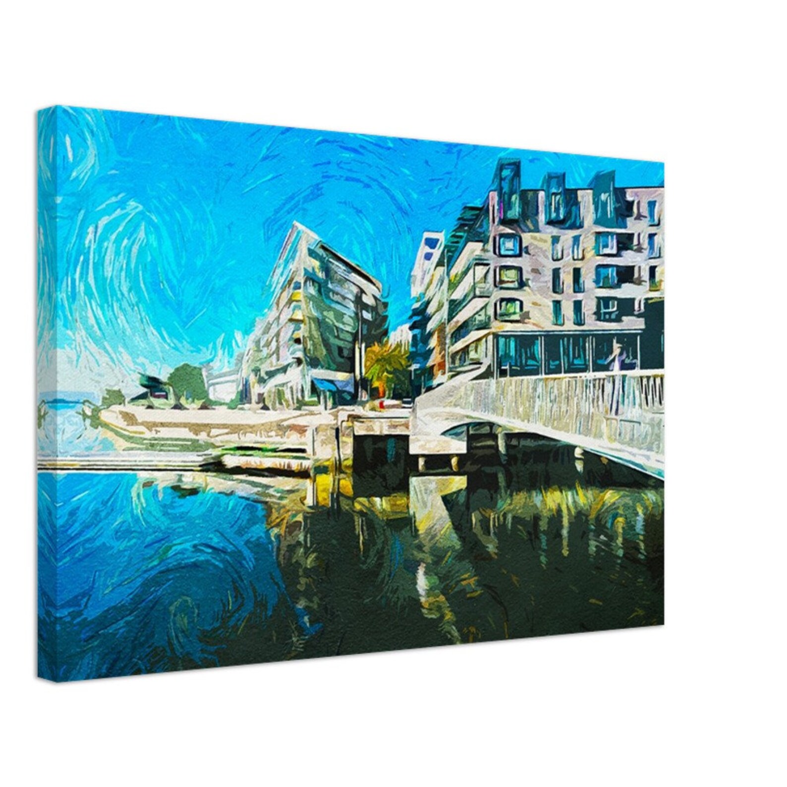 OSLO NORWAY Waterfront View Art 0.75" Slim Stretched Canvas Print Wall ...