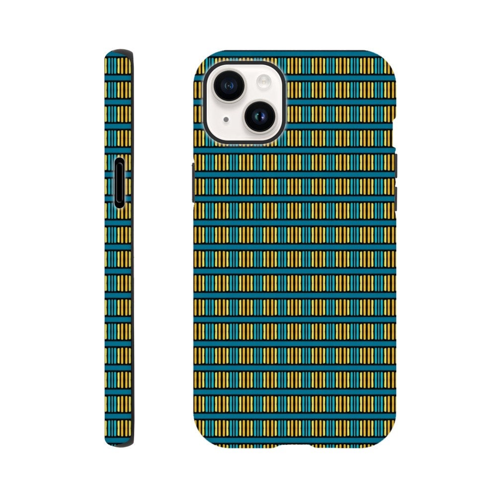 Blue and Yellow AFRICAN Tribal Pattern Cell Phone Tough Case iPhone ...