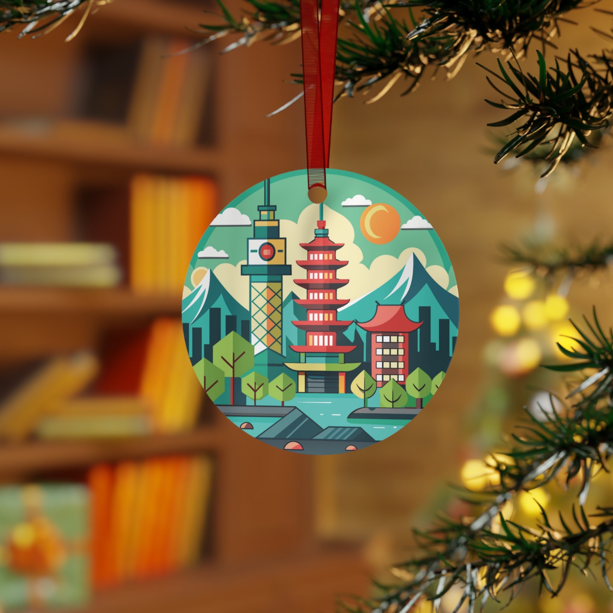 Personalized TAIPEI TAIWAN City Skyline Taiwanese Travel 3.5" Round ...