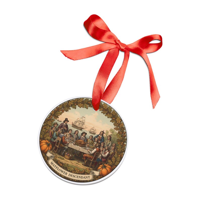 Mayflower Descendant - Personalized Round Acrylic Ornament ...