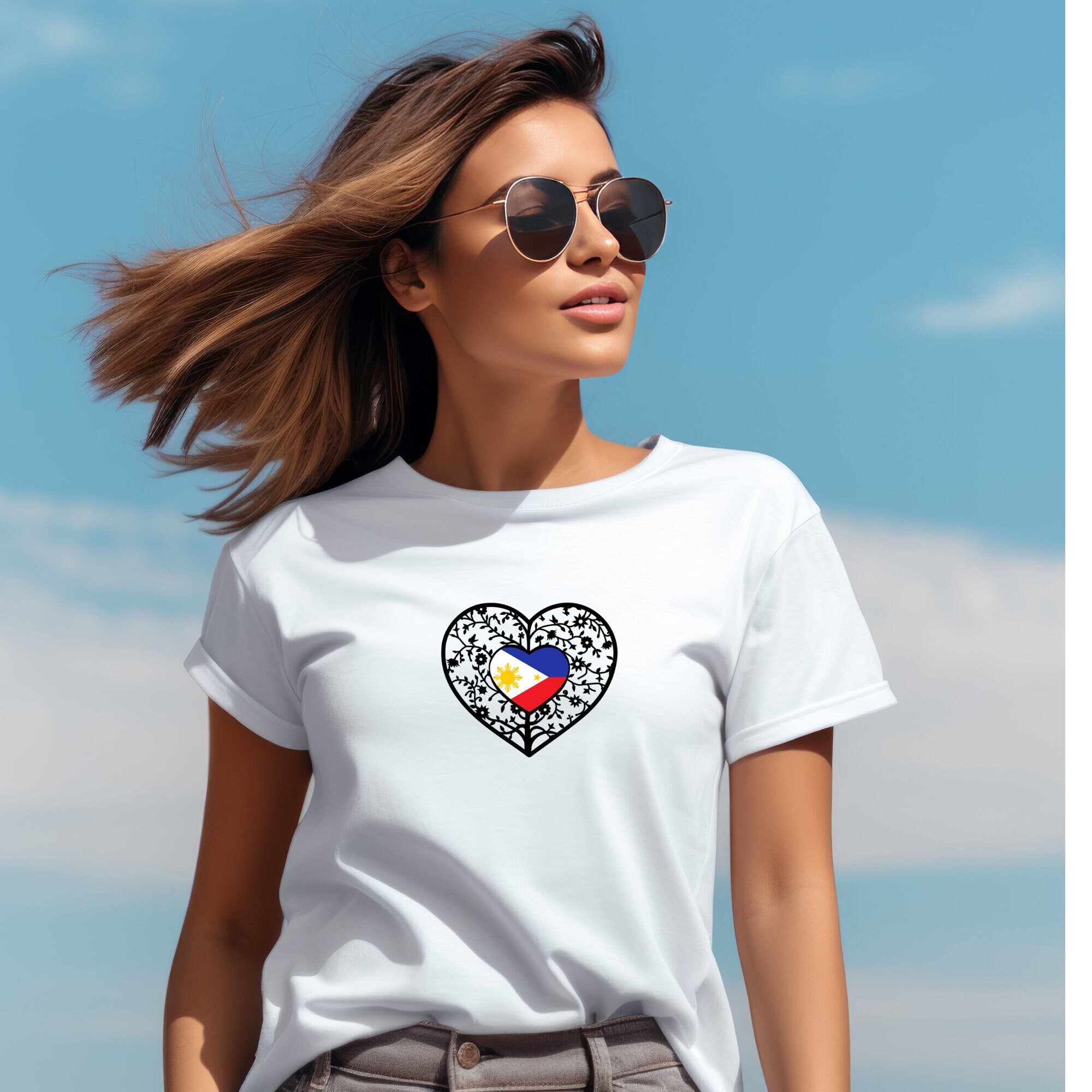 PHILIPPINES Heart Flag Filipino Family Tree Roots Heritage Ancestry ...
