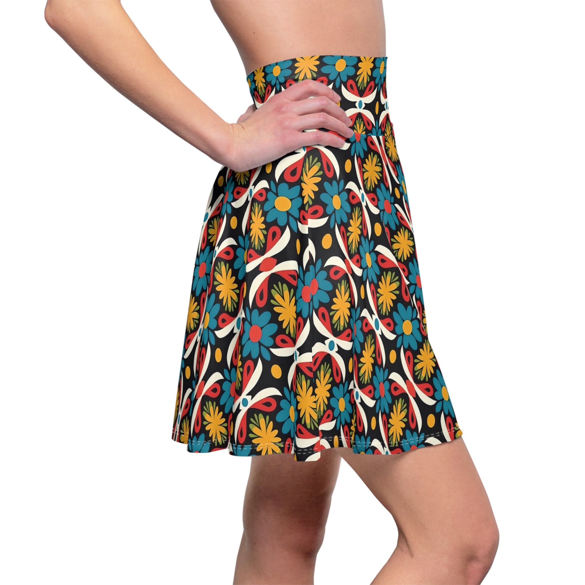 Colorful Floral Mexican Inspired Pattern Polyester Spandex Women's ...