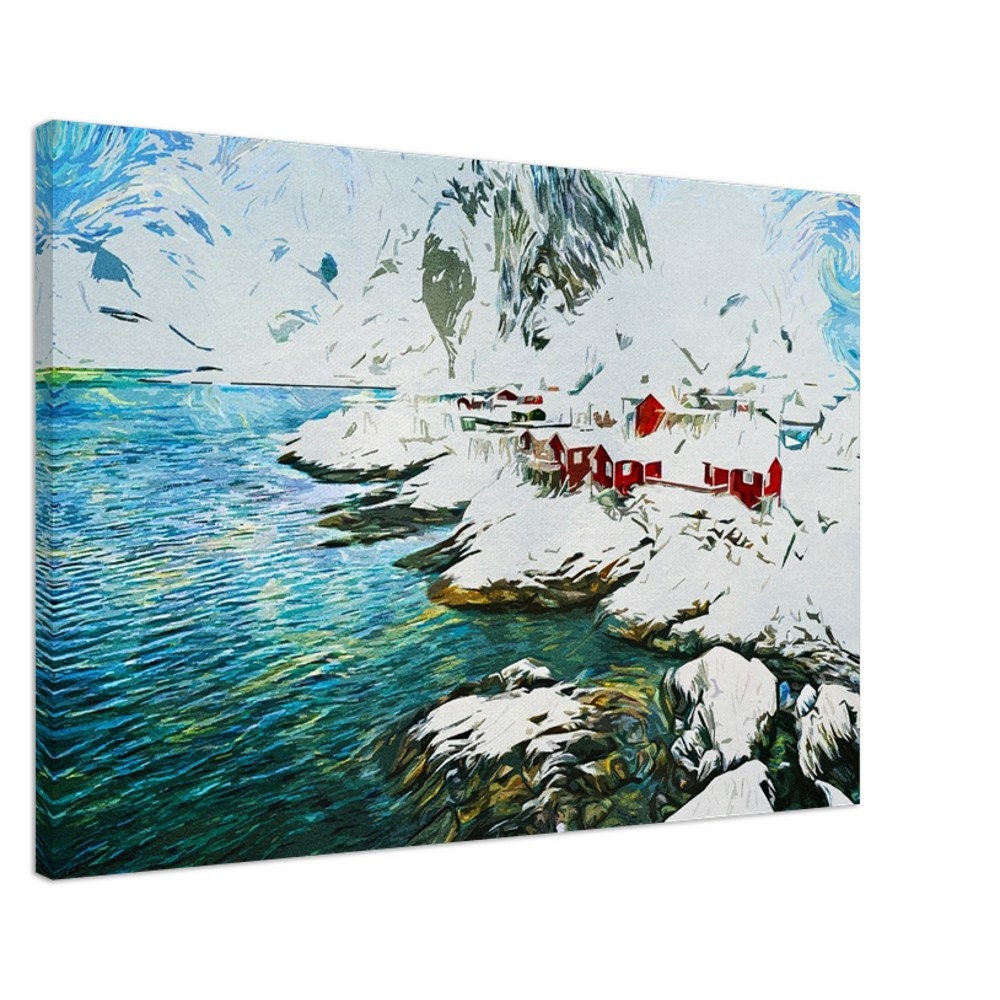 LOFOTEN ISLANDS NORWAY Snowy Winter Landscape View Art 0.75" Slim ...
