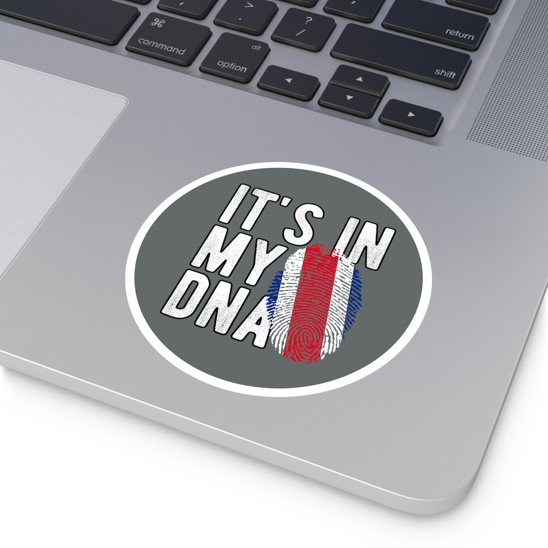 COSTA RICA DNA Flag Heritage Ancestry Round Water Resistant Vinyl ...