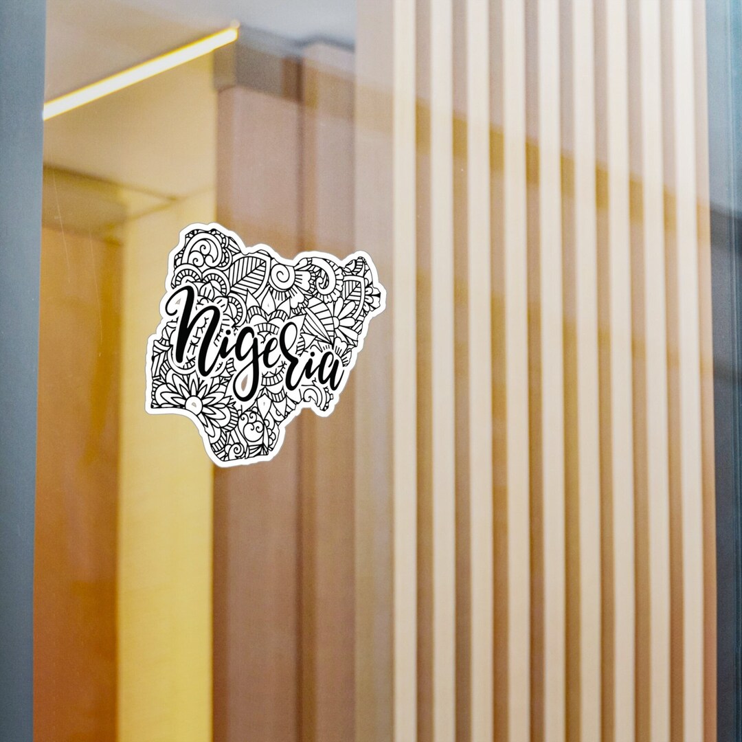 NIGERIA Country Outline Boho Mandala Pattern Kiss-cut Vinyl Decals ...
