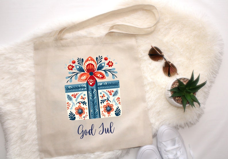 GOD JUL Norway Christmas Gift Rosemaling Style Nordic Folk Art Heritage ...