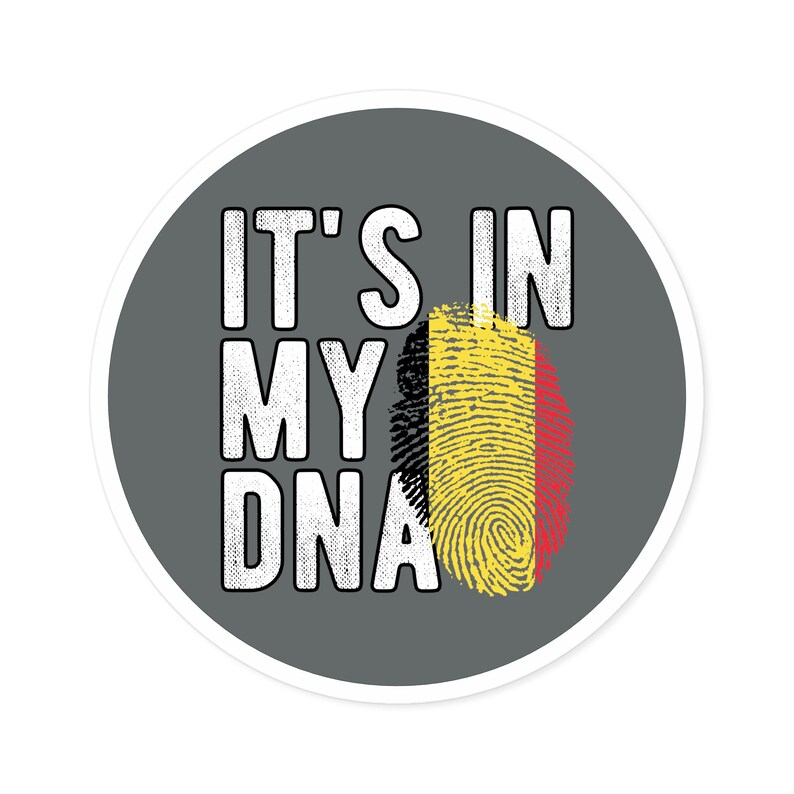 BELGIUM DNA Flag Belgian Heritage Ancestry Round Water Resistant Vinyl ...