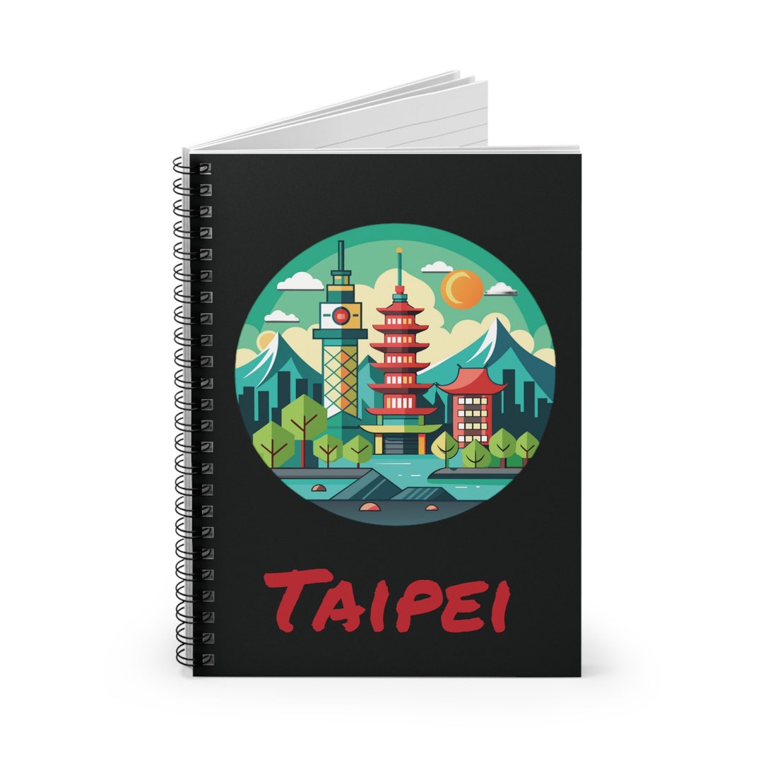 TAIPEI TAIWAN City Skyline Travel Diary 6 X 8 Inches Spiral Notebook ...